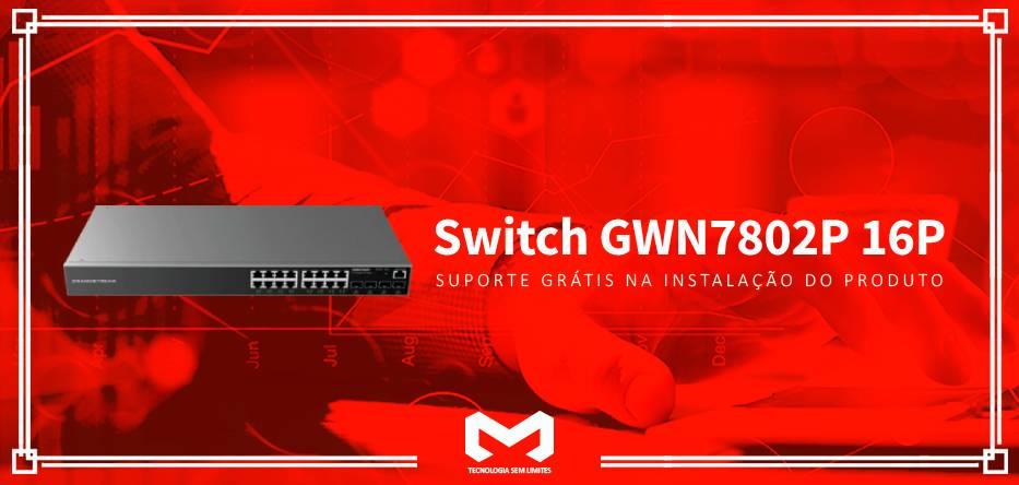 Switch GWN7802P 16P PoE Gigabit Grandstre.【Oferta em Jan】